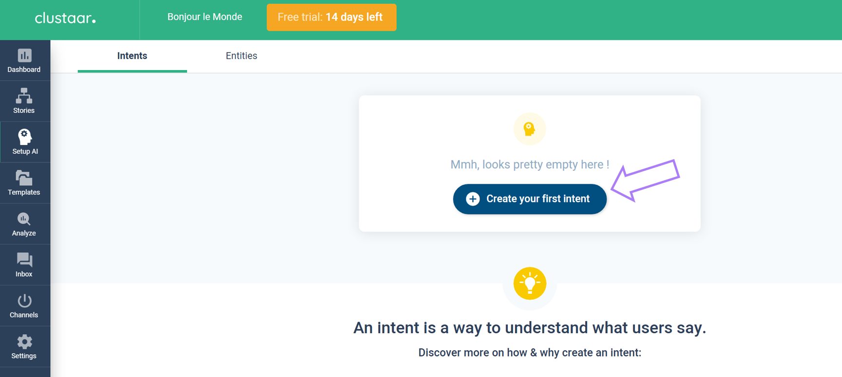 Première étape : créer un chatbot “Bonjour le Monde” – Centre d'aide ...
